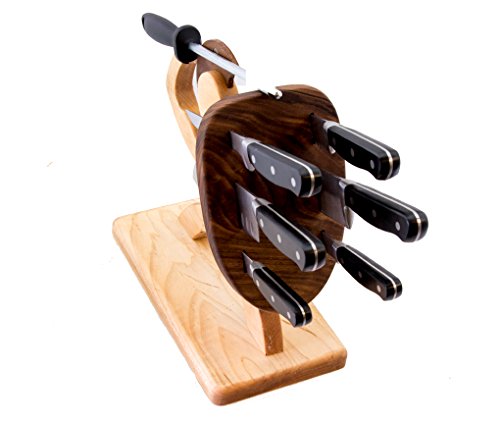 Missing Digit Woodshop Spartan Knife Set - Chef's Edition - 8-piece, Handmade, Heavy Steel Professional Knife Set - American Maple & Walnut