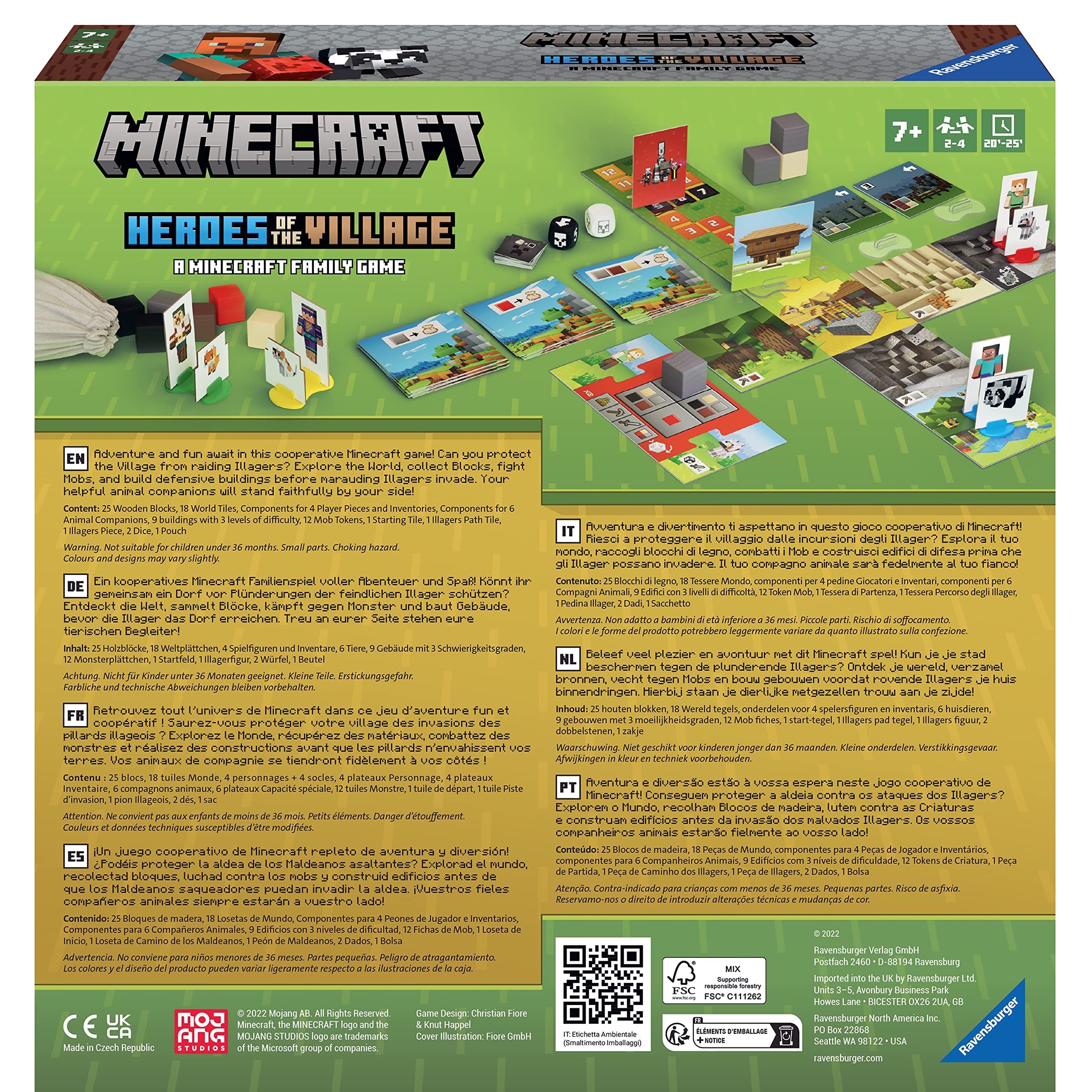 Ravensburger Minecraft Heroes of The Village | Cooperative Board Game | Exciting & Unpredictable | Perfect for Families and Minecraft Enthusiasts | Suitable for Kids & Adults