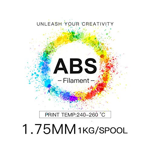 Inland 1.75mm ABS 3D Printer Filament, Dimensional Accuracy +/- 0.03 mm - 1kg Cardboard Spool (2.2 lbs) - Fits Most FDM/FFF Printers - Black