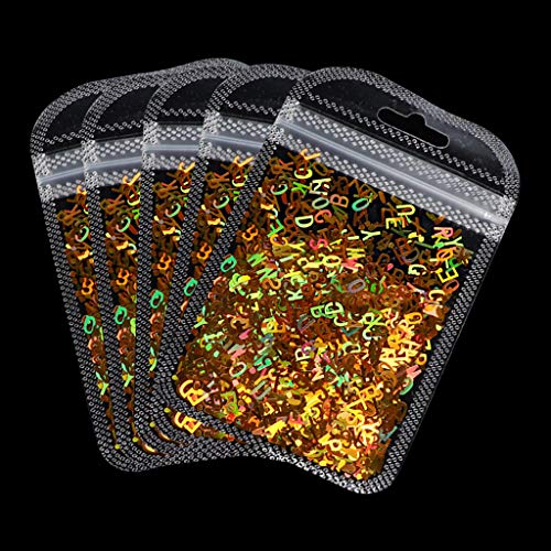 Nails Pailette Alphabet Flakes Decals English Letters Glitter Sequins for Nail Art Decorations