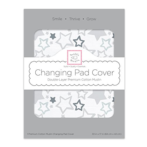 Softest Cotton Muslin Changing Pad Cover, Sterling Starshine