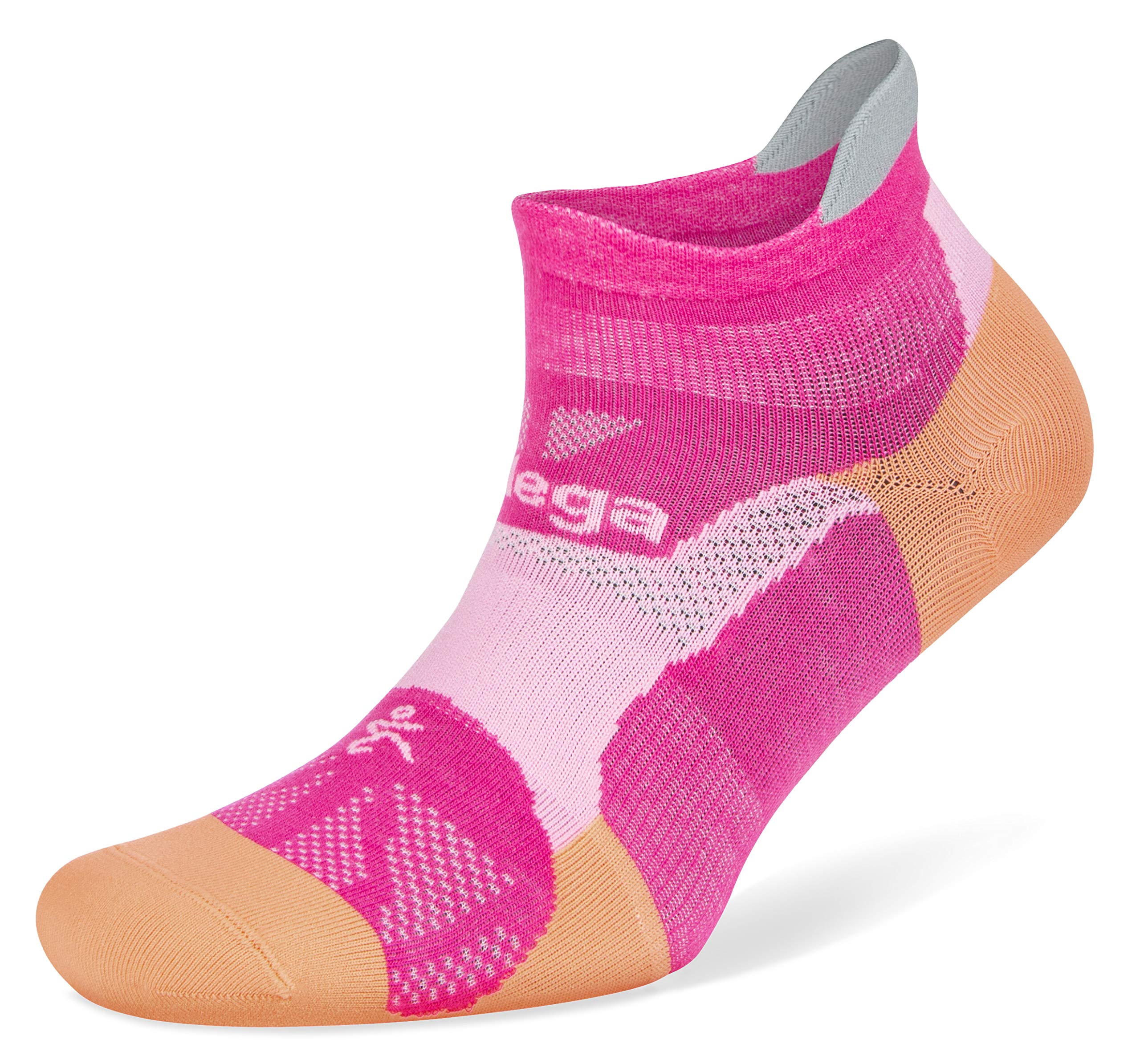 Balega Hidden Dry Moisture Wicking Performance No Show Athletic Running Socks for Men and Women (1 Pair),Electric Pink/Peach, Medium