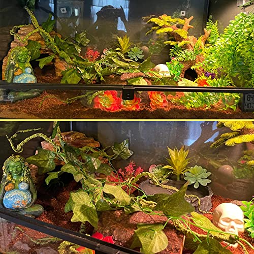 kathson Reptile Plants,Bendable Jungle Vines,Flexible Hanging Plant Habitat Decoration Tank Accessories for Bearded Dragon Chameleon Lizards Gecko Tree Frog (3 PCS)