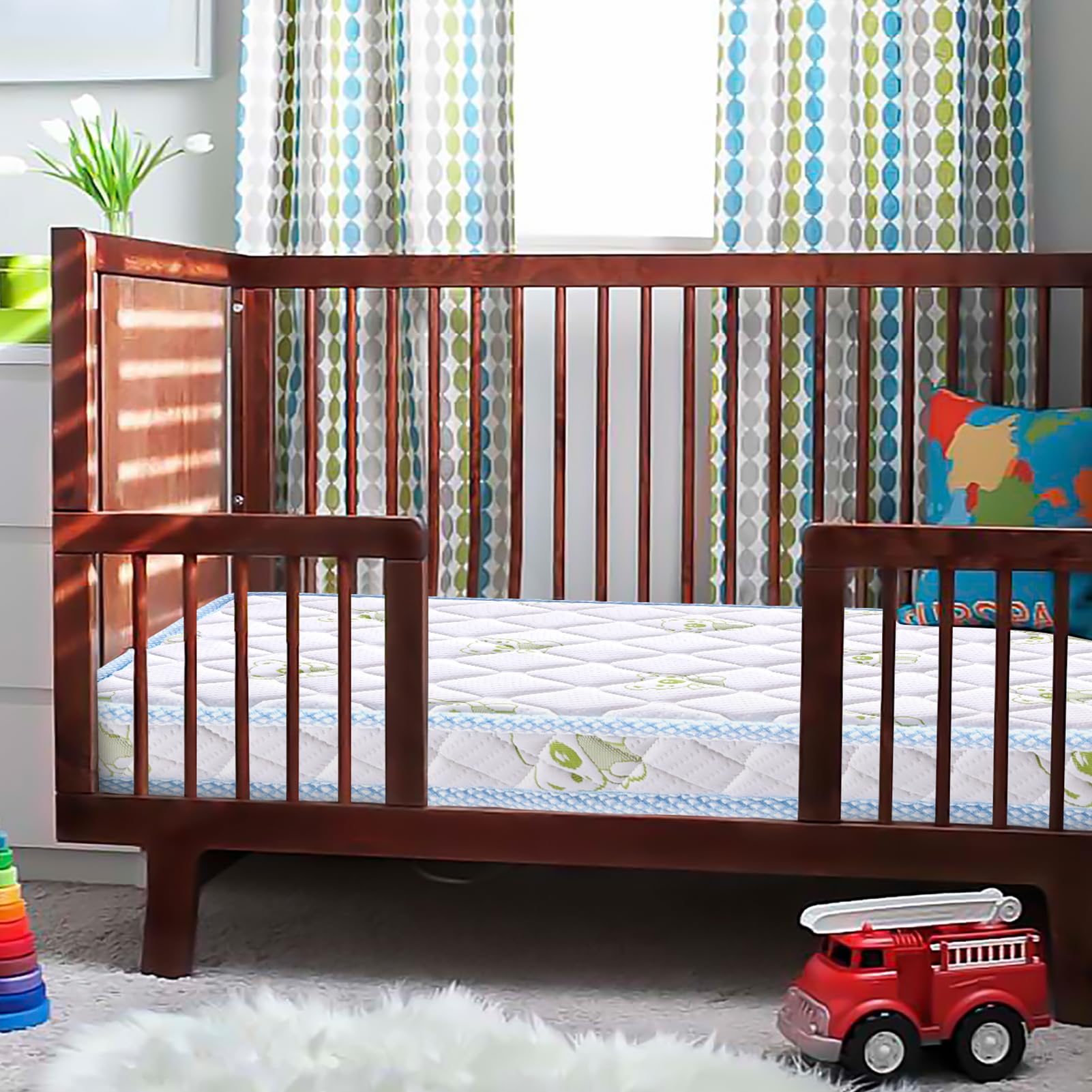 Letmxiu Premium Crib & Toddler Mattress, 100% Knitted Fabric, Premium Fleece Surface-Hypoallergenic, Soft Breathable, 5" Thick-Firm and Optimal Support, Non-Toxic Crib Mattress for Crib & Toddler Bed