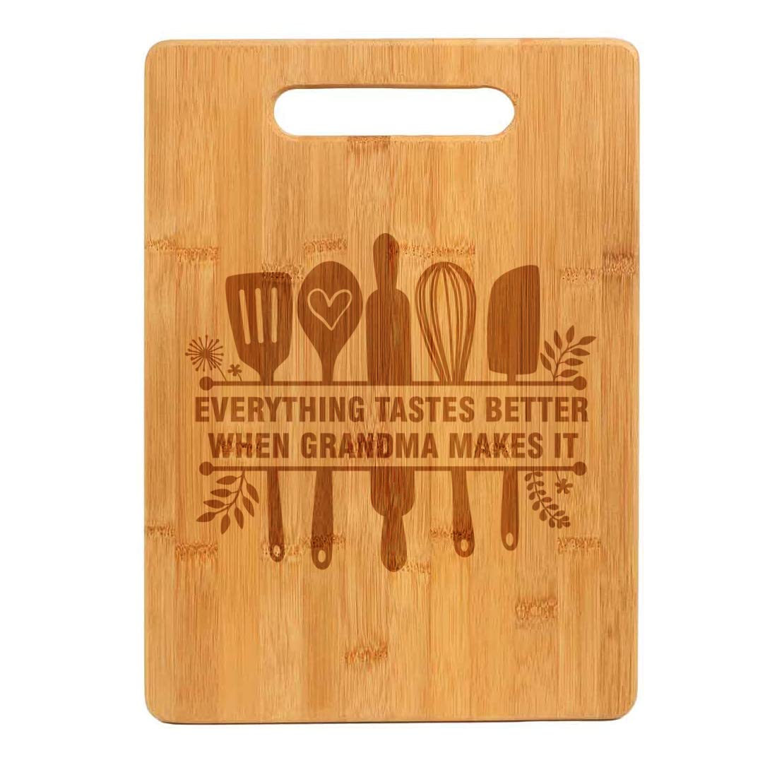 Bamboo Wood Cutting Board Everything Tastes Better When Grandma Makes It Grandmother