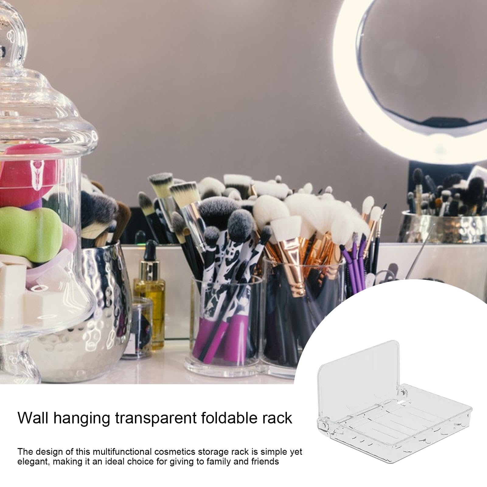 Clear Shelves for Wall - Foldable Clear Acrylic Shelf | -Free Sturdy Wall Shelf, Multifunctional Innovative Wall Shelf Organizer for Bathroom, Kitchen, Balcony, Toilet Paper