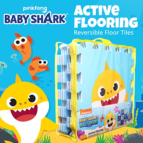 Baby Shark's Big Show! Kids Foam Mat, Interlocking Puzzle Non Slip Exercise Play Mat Flooring Tiles, Multi, 36 x 36 Inches, 9 Tiles