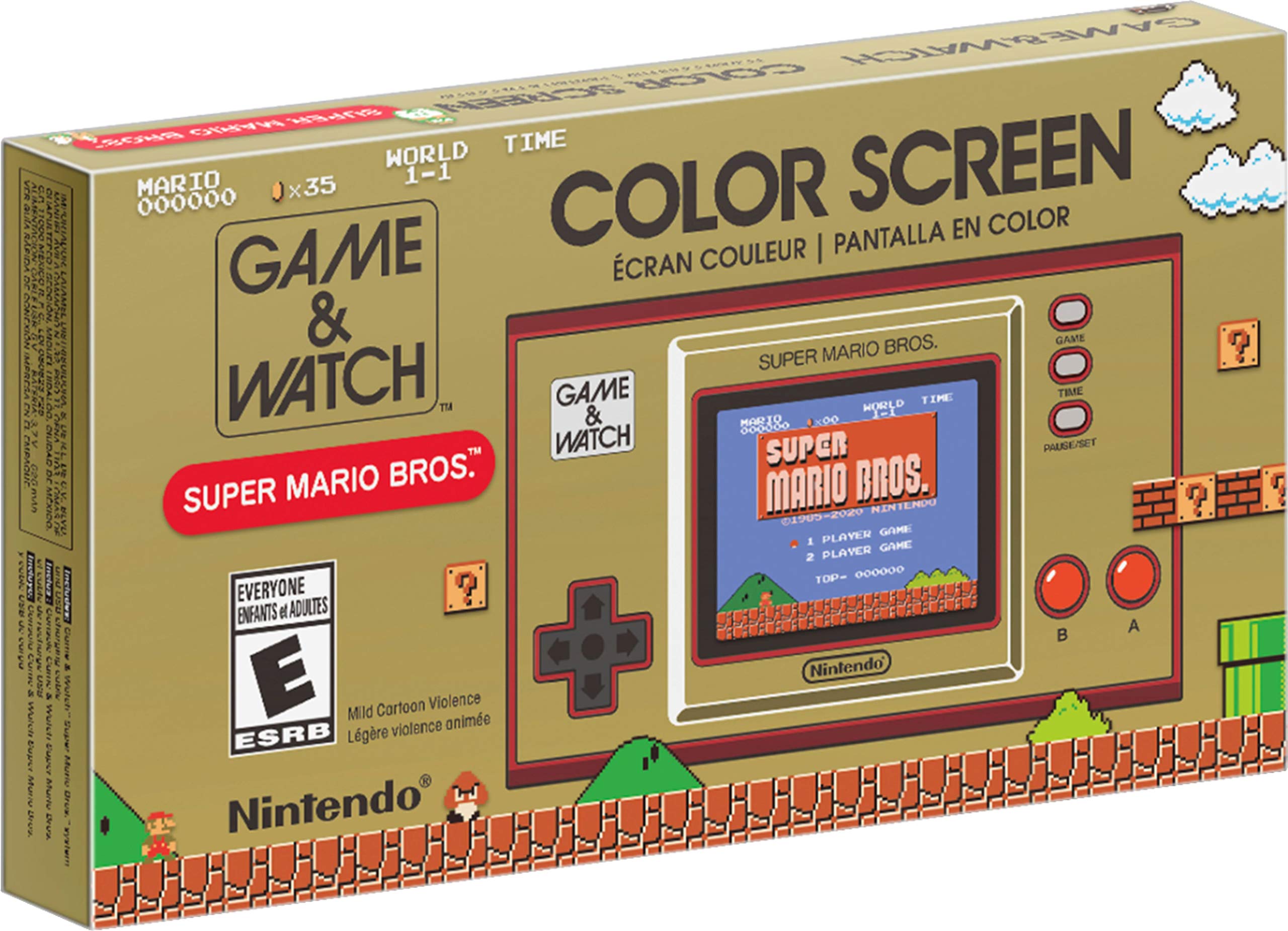 GALLIUMPI Newest Nintendo Switch Console with Gray Joy-Con + Game & Watch: Super Mario Bros - Family Holiday Bundle Deluxe 11-in-1 Accessories Kit for Switch