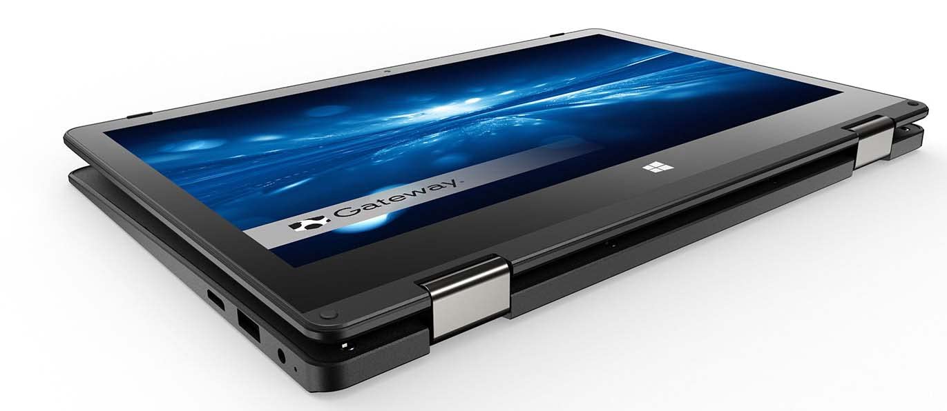 Gateway Newest Touchscreen 11.6 HD 2-in-1 Convertible Laptop in Black Intel N4020 4GB RAM 64GB SSD Mini-HDMI Webcam Windows 10 S