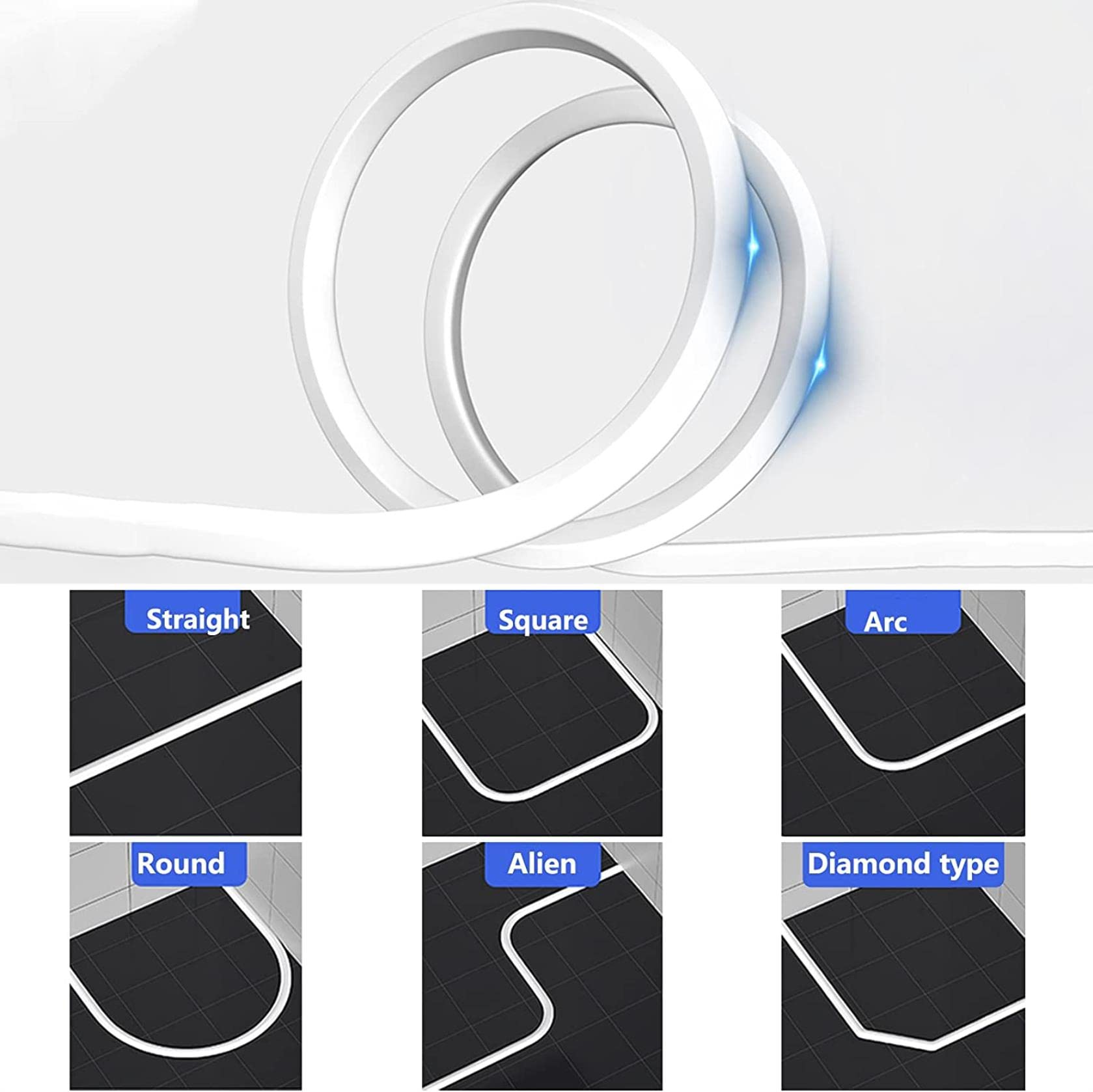 KFJZGZZ Shower Threshold Water Dam,Collapsible Bath Shower Barrier,Bathroom Water Stopper Flood Shower Barrier,Silicone Sink Water Splash Guard for Kitchen and Bathroom
