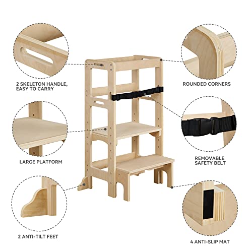 Scolyk Learning Tower for Toddlers 1-3 :Toddler Tower Kitchen Helper Stool for Toddlers,Toddler Kitchen Stool Helper,Toddler Step Stool Kitchen Helper,Toddler Stool for Kitchen Counter