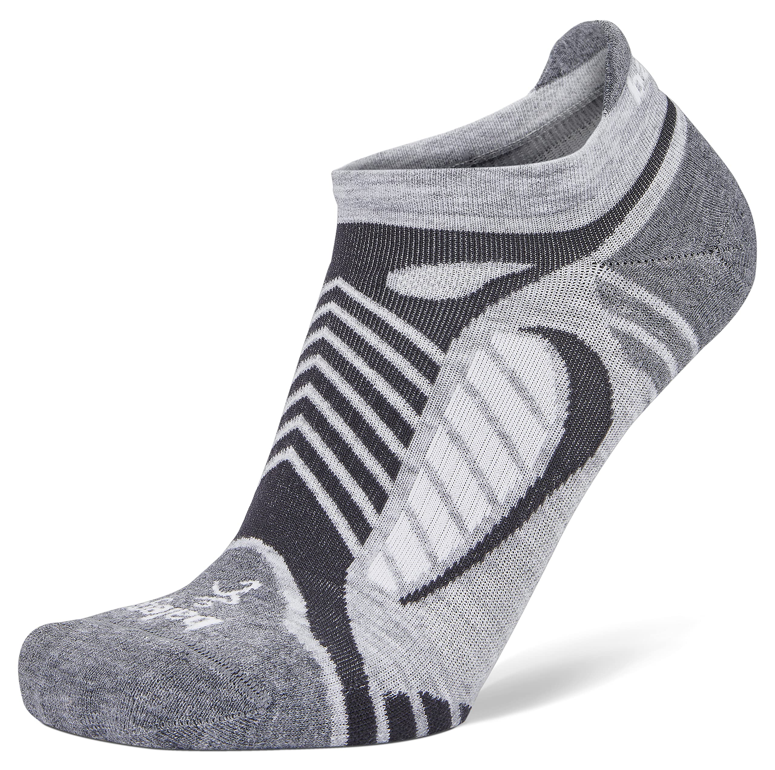 Balega Ultralight Lightweight Performance No Show Athletic Running Socks for Men and Women (1 Pair), New Grey/White, Medium