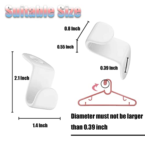 GJX 100Pcs Clothes Hanger Connector Hooks Cascading Hanger Plastic Hooks Extender Clips for Closet Hangers Space Saving and Organizer Clothes Closets (100 White)