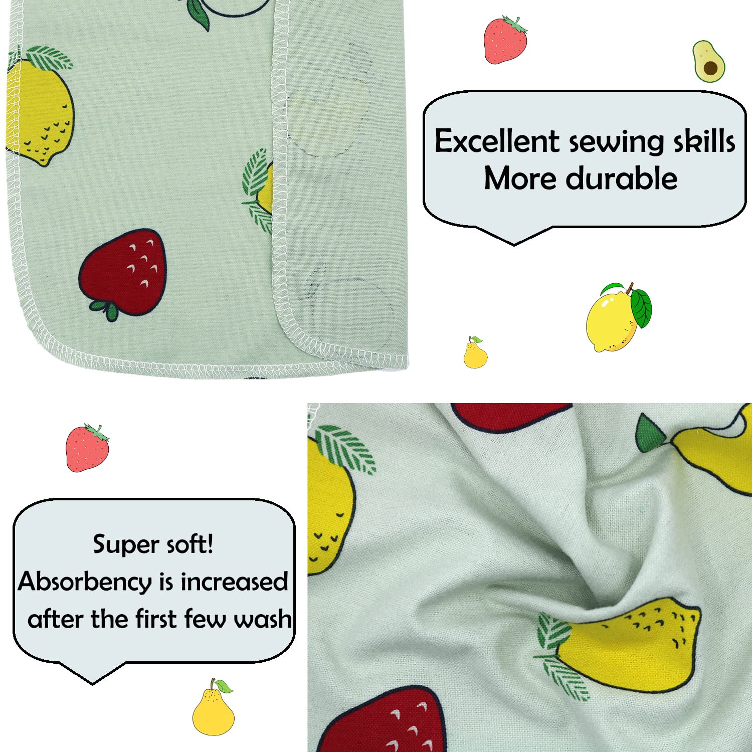 Bamiketty Reusable Paper Towels, Pack 15 Reusable Paper Towels with Durable Cardboard Roll, Cotton Flannel Towel Reusable Napkin, Zero Waste Washable Napkins, Super Soft Paperless Kitchen Cloth