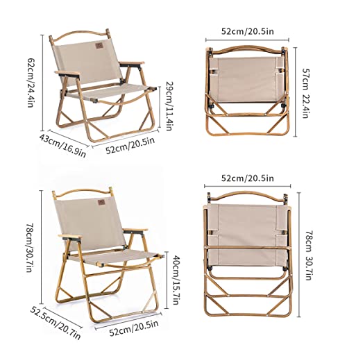 Naturehike MW02 Foldable Chair - Outdoor Furniture Kermit Aluminum Portable Folding Chair Great for Camping Picnic Park (Khaki, Regular)