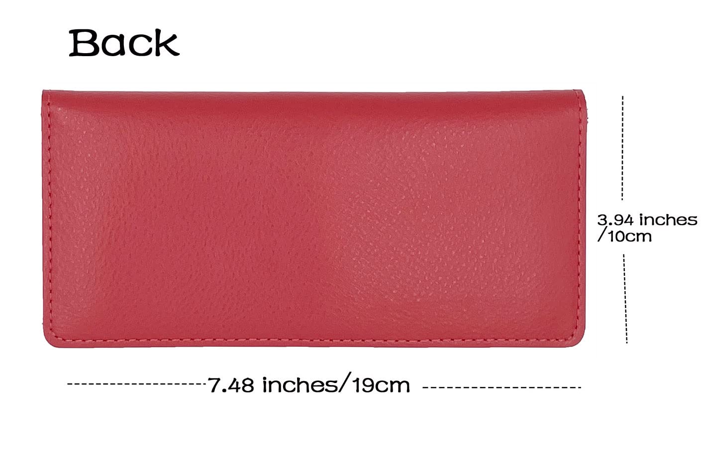 ATHX Genuine Leather Wallet Large Capacity Card Holder Clutch Purse (Watermelon Red)