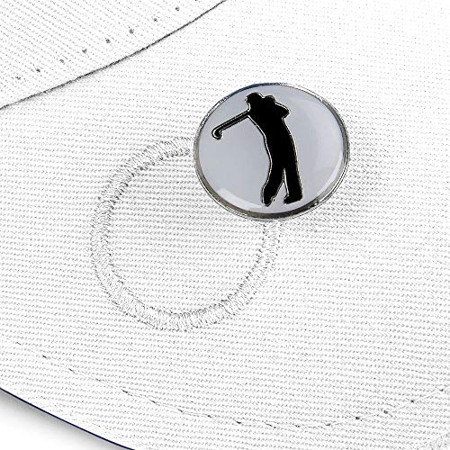 Beechfield Pro-Style Ball Mark Golf Baseball Cap / Headwear (One Size) (White/French Navy)