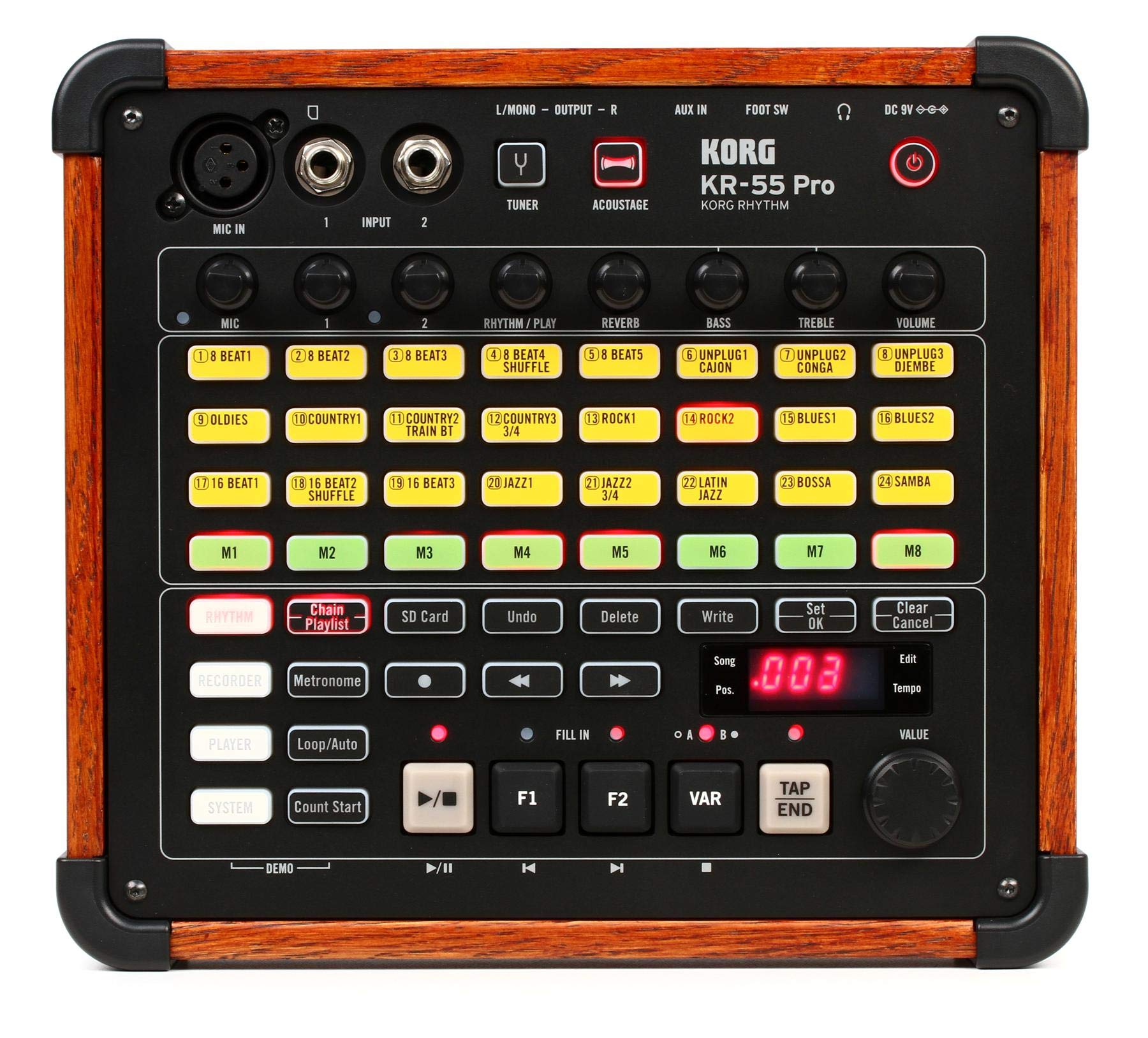Korg Multi-Function Rhythm Digital Drum Machine, Multicolor (KR-55 Pro)