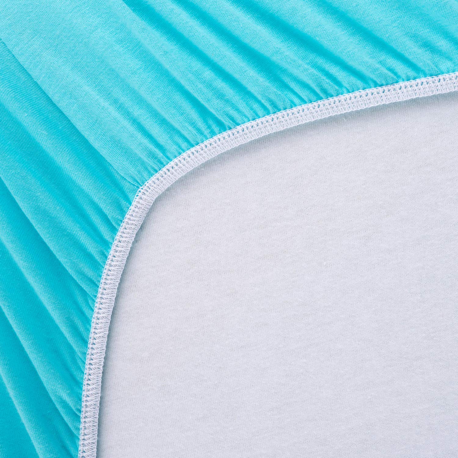 SheetWorld Fitted 100% Cotton Jersey Pack N Play Sheet Fits Graco 27 x 39, Solid Aqua, Made in USA