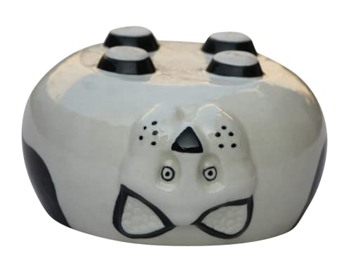 Ceramic Yarn Bowl Large 7in x 4in for Knitting and Crocheting with Free Travel Pouch and Crochet Hooks