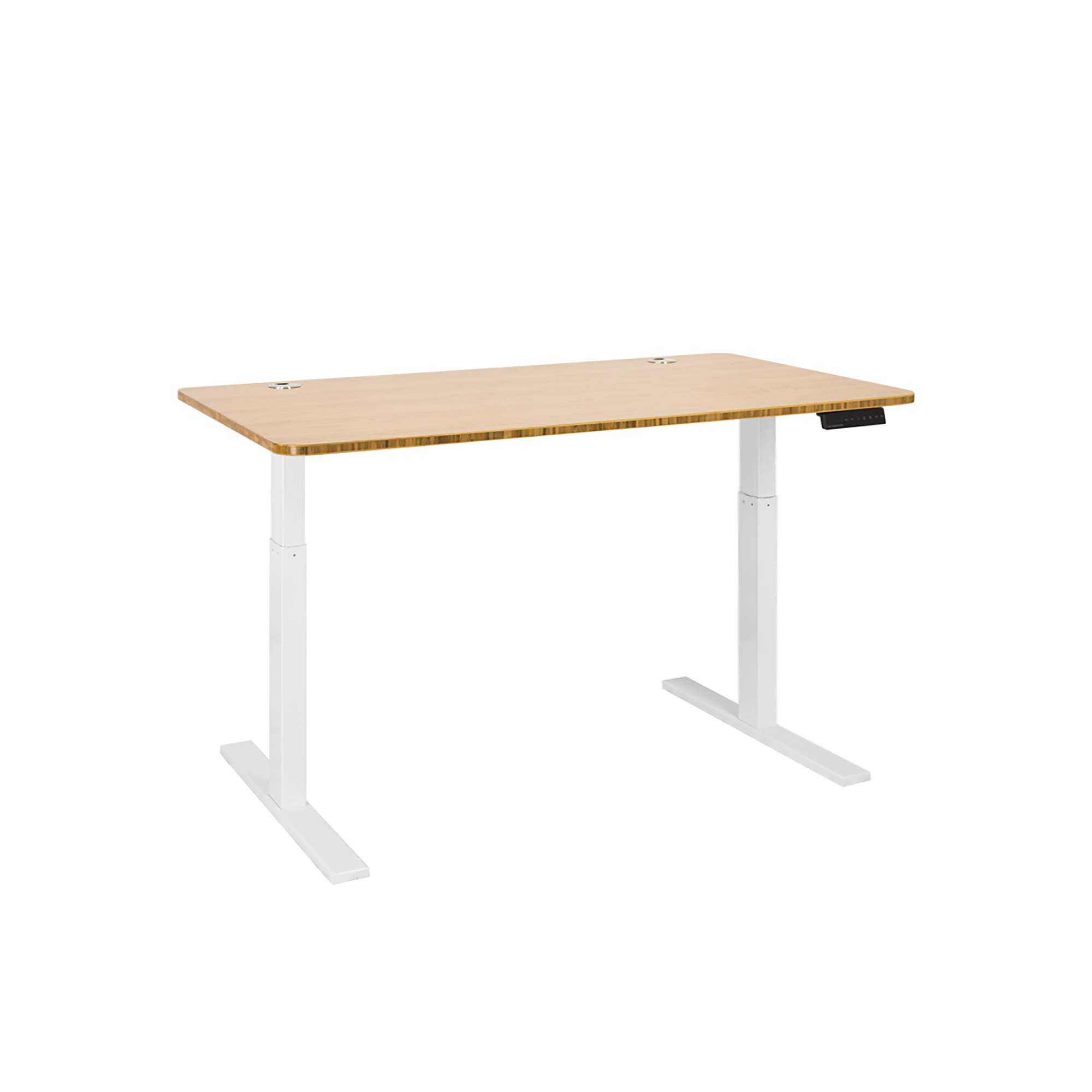 Autonomous Edition Smart Hybrid Dual Motor Electric Standing Desk Frame Classic Top, 28" - 47" Height Range, 39" - 70" Length Range, White-Bamboo