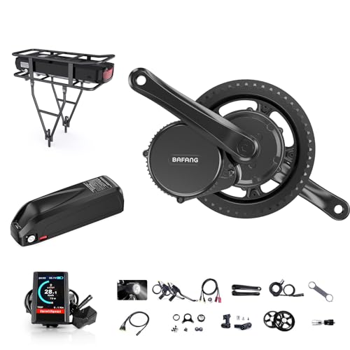 BAFANG BBS02B 48V 750W Mid Drive Kit with Battery Optional 8fun eBike Conversion Kit with LCD Display (850C Display, Motor kit+44T Chainring+Rear Battery 48V 15Ah)