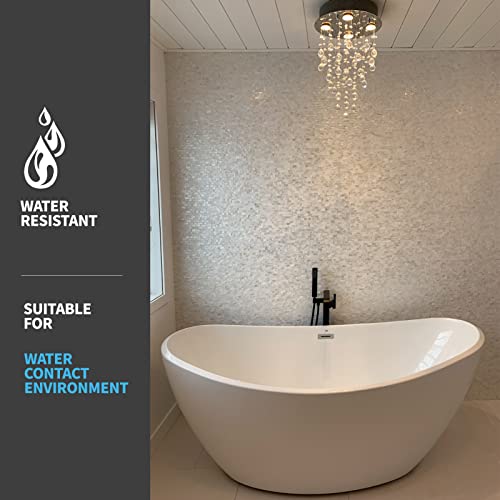 Art3d Bathroom Backsplash Mother of Pearl Backsplash Shell Mosaic Tile for Kitchen Shower Tub Sink Bathroom Tile (6, White-Mortar)