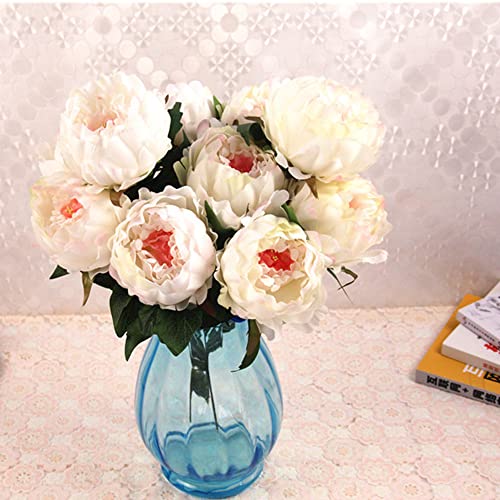 HoveBeaty Artificial Peony Silk Flowers Bouquet Home Wedding Decoration, 1 Pack, 5 Heads(Pink)