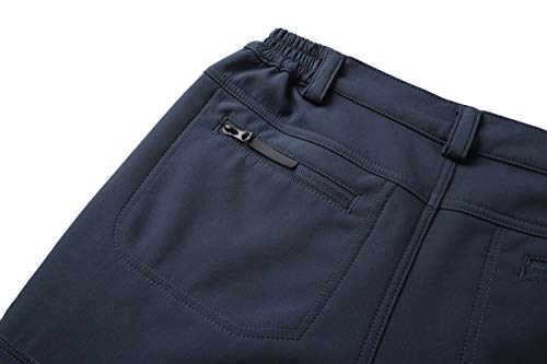 BenBoy Women's Outdoor Waterproof Windproof Fleece Slim Cargo Snow Ski Hiking Pants,Pureblue Medium