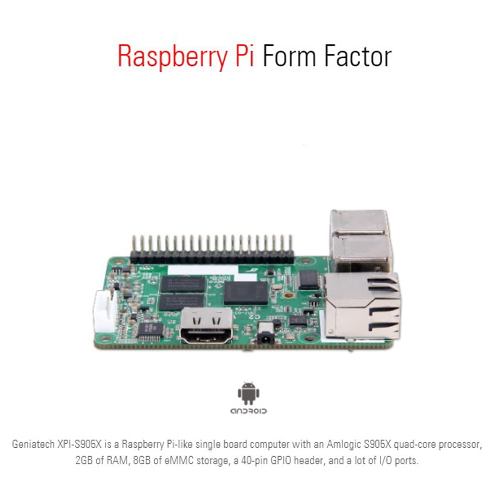 Geniatech DIY 4K Single Board, Card-Sized High Performance Board Moudle, Android 9.0 Quad-core Cortex-A55 2GB+8GB WiFi Bluetooth, for The Field of Teaching,Research, Industrial Computer