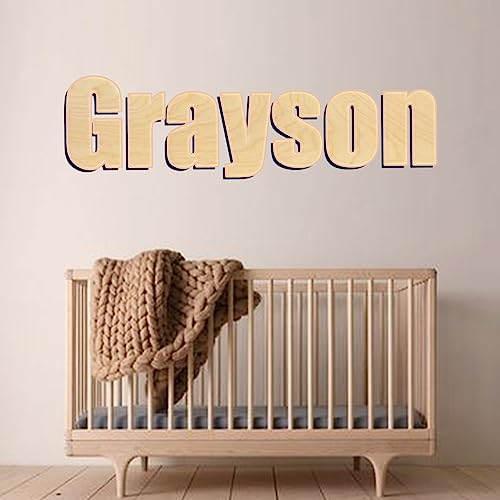 Personalized Name Sign Custom Sign Wooden Letters for Wall Decor, Wooden Name Signs for Nursery, Baby Name Sign for Girls boys, Wood Letters for Room, Wedding, Baby Shower (Custom Font Color Size)