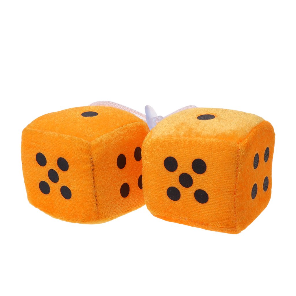 HOWWOH 1 Pair Fuzzy Dice Dots Rear View Mirror Hanger Decoration Car Styling Accessorie