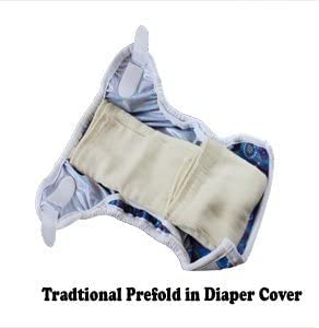 OsoCozy Better Fit Unbleached Prefold Cloth Diapers -100% Cotton, Gauze Weave, Sized for Tri Folding - Diaper Service Quality (DSQ) (Premium 4x8x4 Fits 25-40 lb.) - 6 Pack