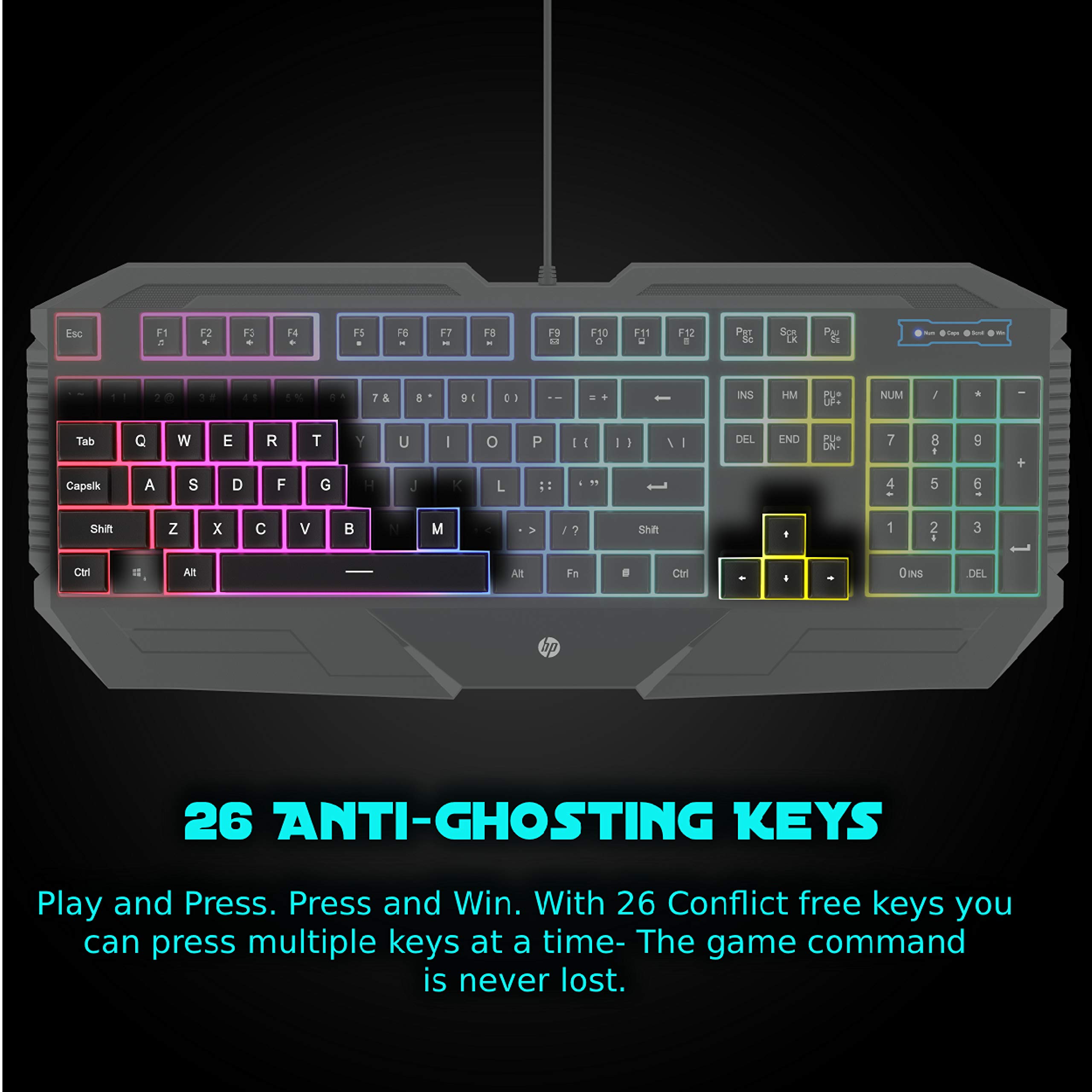 HP RGB Backlit Wired Gaming Keyboard and Mouse Combo