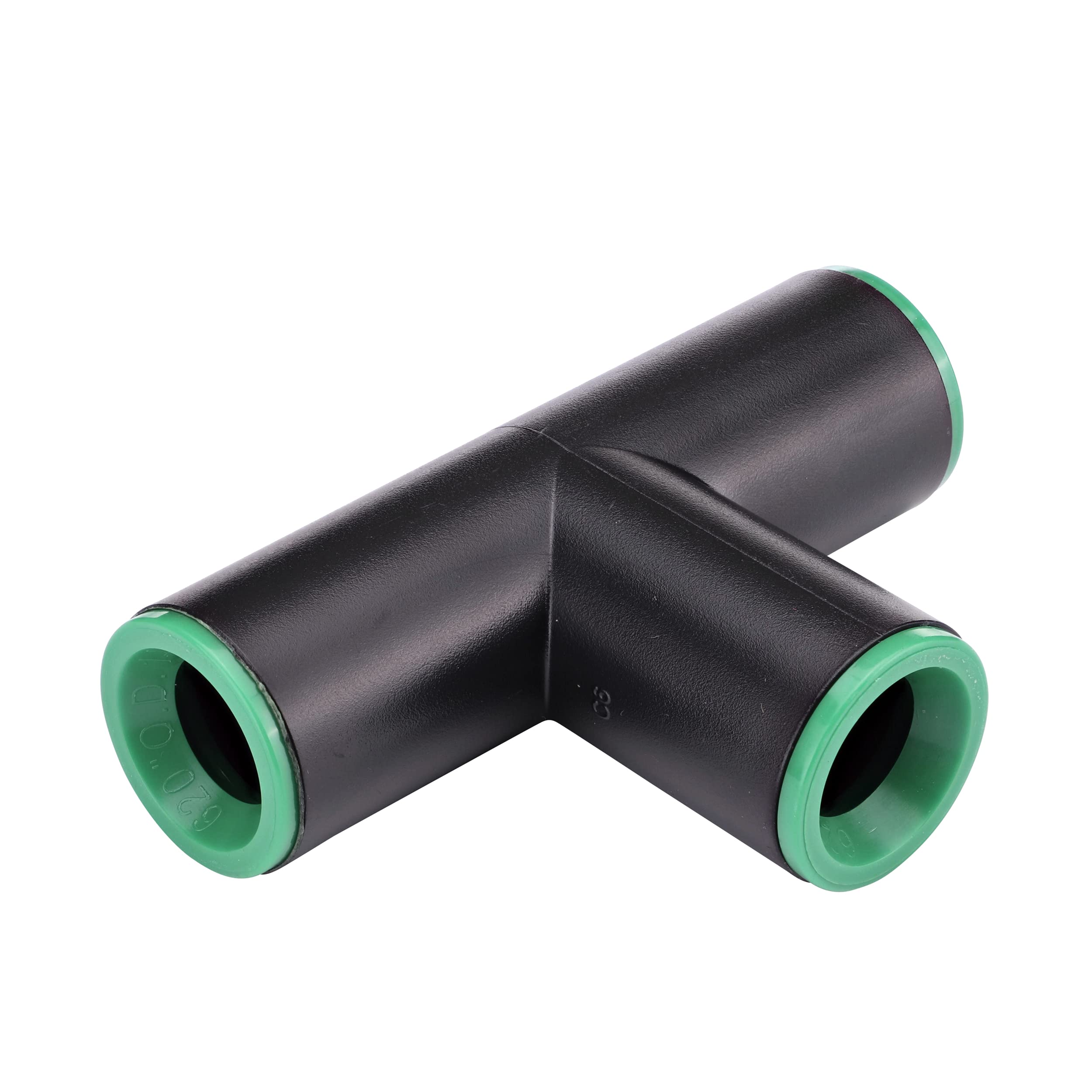 Raindrip 347G00UB Compression Tee, 1/2-Inch, Drip Irrigation Fitting for Supply Tubing and Dripline, Black with Green