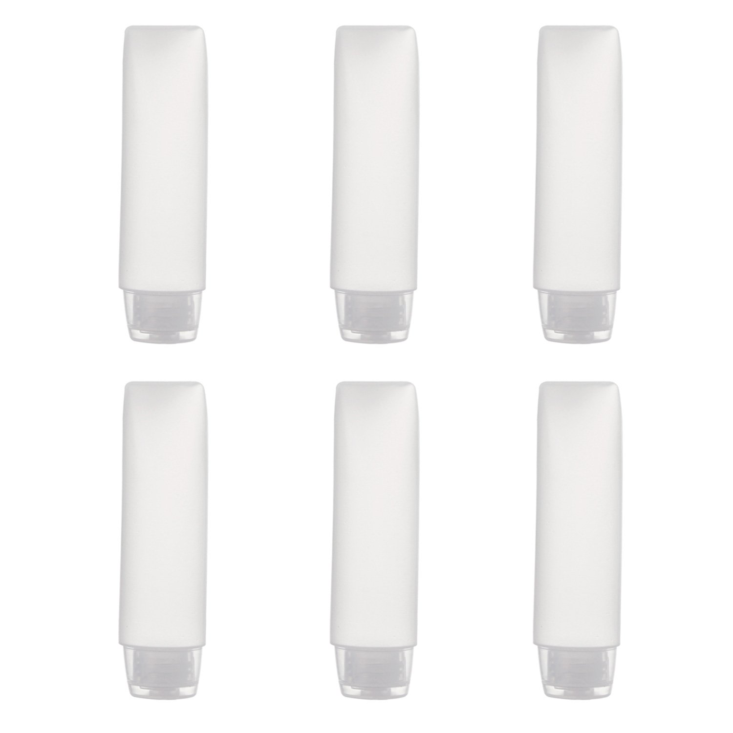 OTO 6 Pack Travel Size Plastic Squeeze Bottles for Liquids, 30ml/1 Fl. Oz TSA Approved Makeup Toiletry Cosmetic Containers