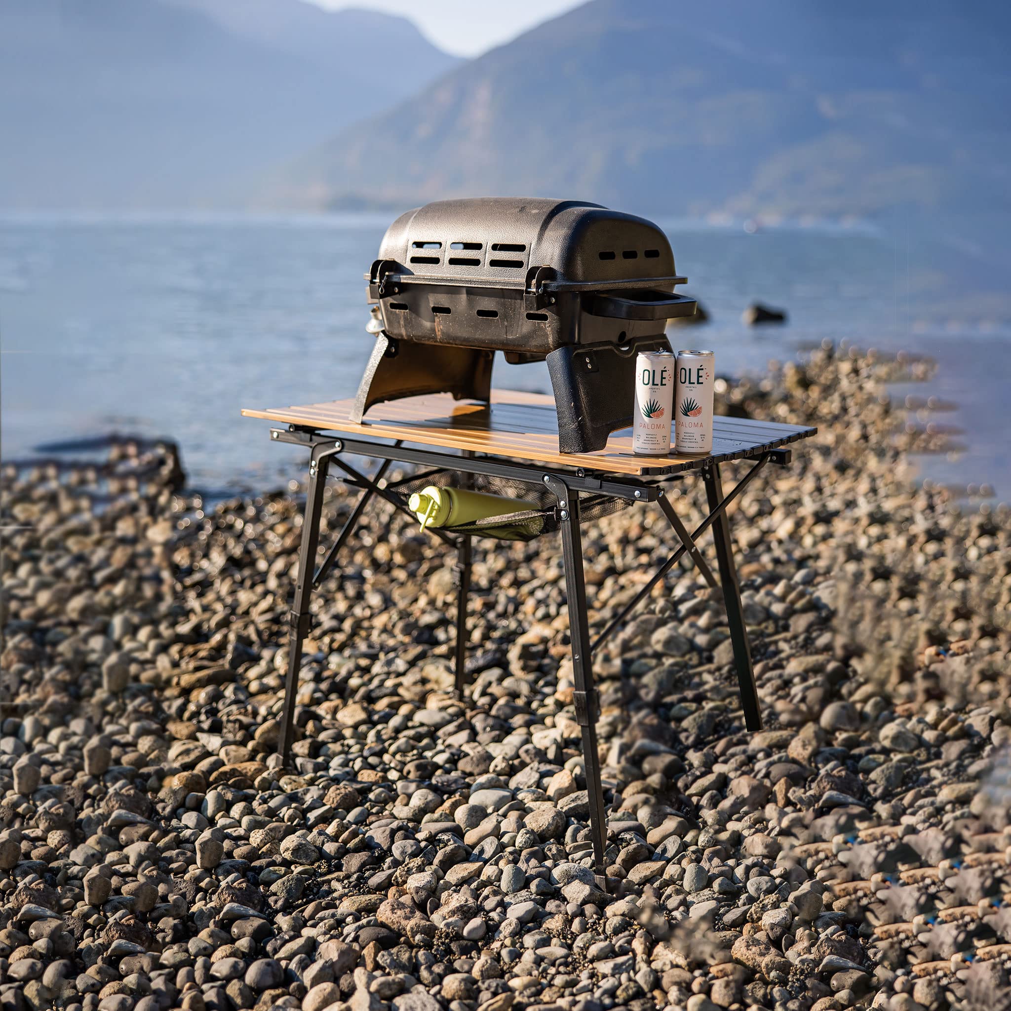 BALTORO Portable Folding Table for Picnic, Camping Tables That Fold up Lightweight, Aluminum Folding Table with Telescopic Legs, Camp Kitchen Table for Beach Trips and Outdoor Parties