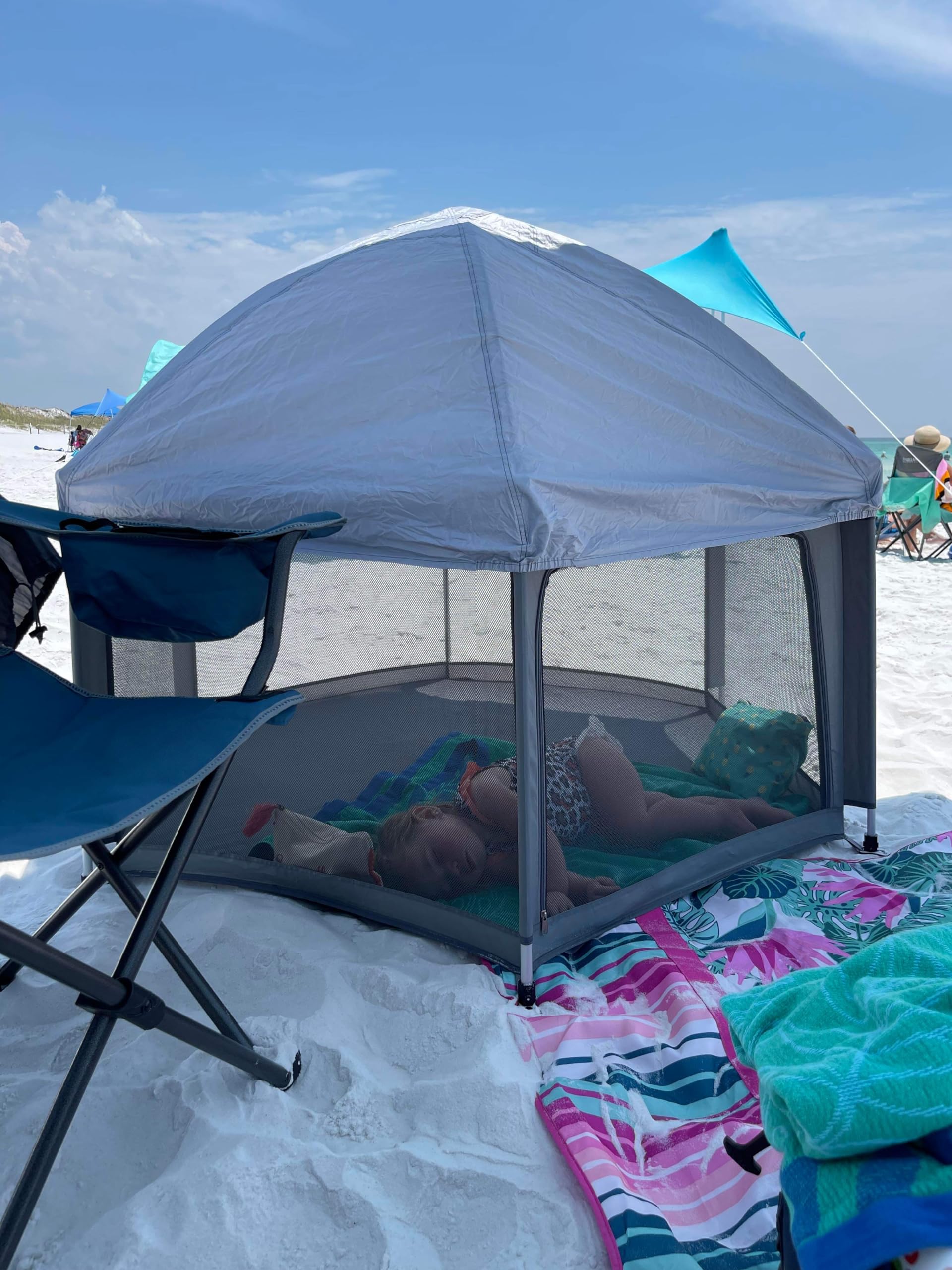 Barton Moore Pop Up Baby Play Pen: Large Portable Play Yard for Babies and Toddlers, Ideal for The Beach, Camping, RV Indoor and Outdoor Use, Compact, Lightweight and Packable for Travel.