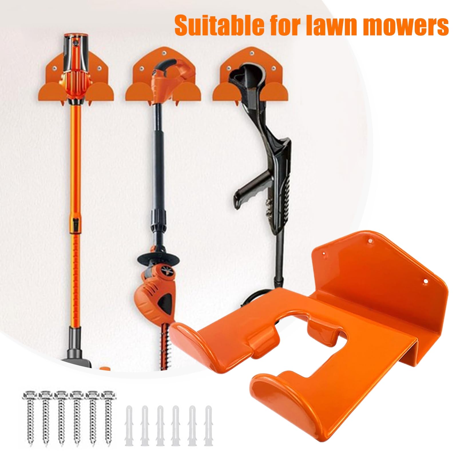 cadciehe Weedeater Hanger, Wall Mounted Grass Trimmer Racks Lawn Trimmer Holders Weed Wacker Hooks for Garage Weed Eater Hanger for Garage Wall, Heavy Duty Ladder Hooks 2pcs