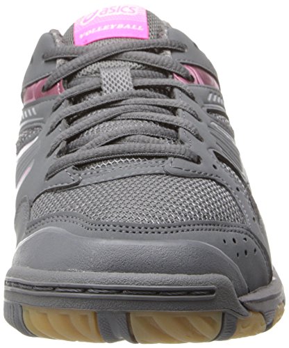 ASICS Women's Gel 1150V Volley Ball Shoe,Smoke/Knock Out Pink/Silver,11 M US