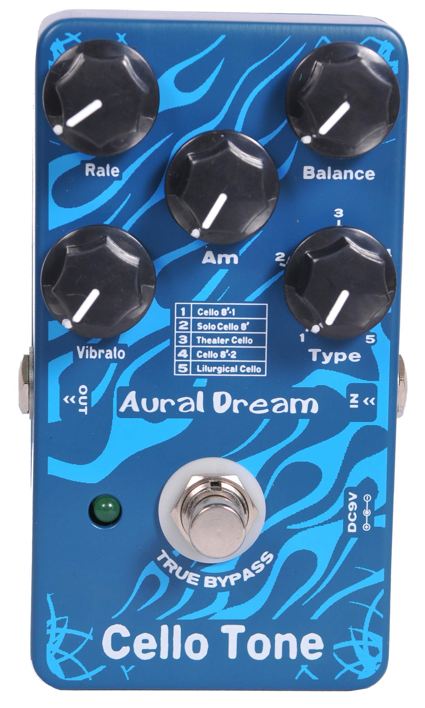 Aural Dream Cello Tone Synthesizer Guitar Effects Pedal includes Cello 8',Theater Cello,Solo Cello 8'and Liturgical Cello with Vibrato module