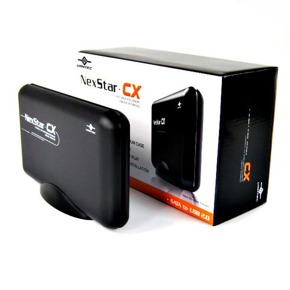 Vantec NexStar CX NST-300S2-BK 3.5-Inch SATA to USB 2.0 External Hard Drive Enclosure (Black)