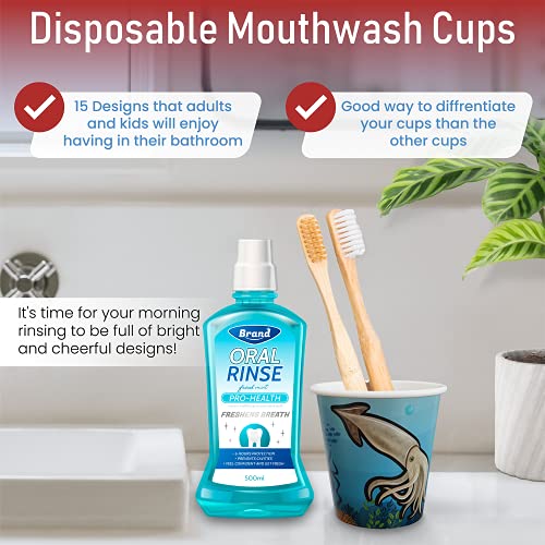Art Kups [ 2.5 oz - pack of 300 ] Paper Cups - Small Recyclable Bathroom Cups | Disposable Mini Mouthwash Cups | Espresso | Rinse & Gargle Cups for Kids | Party Cups | Doesn't fit into Dixie dispenser