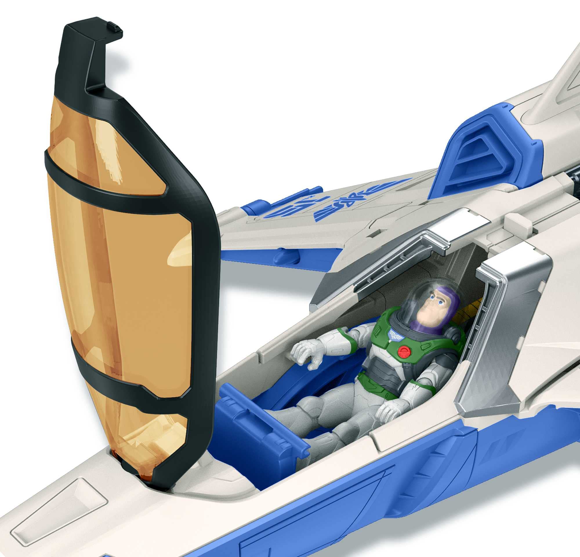 Mattel Disney and Pixar Lightyear Vehicle & Figure Toy, 20-in XL-15 Spaceship with 5-in Buzz Figure, Eject Action & Projectiles