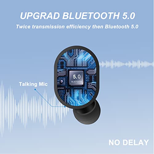 LCYDZ Wireless Earbuds Bluetooth, 5.2 Headphones, Noise Cancelling Earbuds Stereo Sound, Deep Bass & with Charging Case Air Buds Pro Touch Control,with Built-in Microphone Phone/Android/iOS, Black