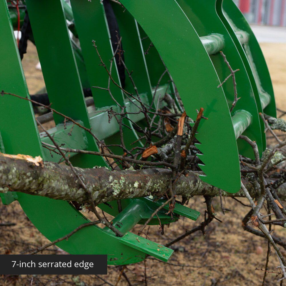 Titan Attachments 48â€ Light-Duty Single Cylinder Root Grapple Rake fits John Deere Tractors, Economy Series