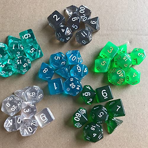 ZYM305 7PCS/LOT Acrylic Transparent Dice 6 Kinds Option Digital Dice Game Accessories Set Games Dice (Color : 1)