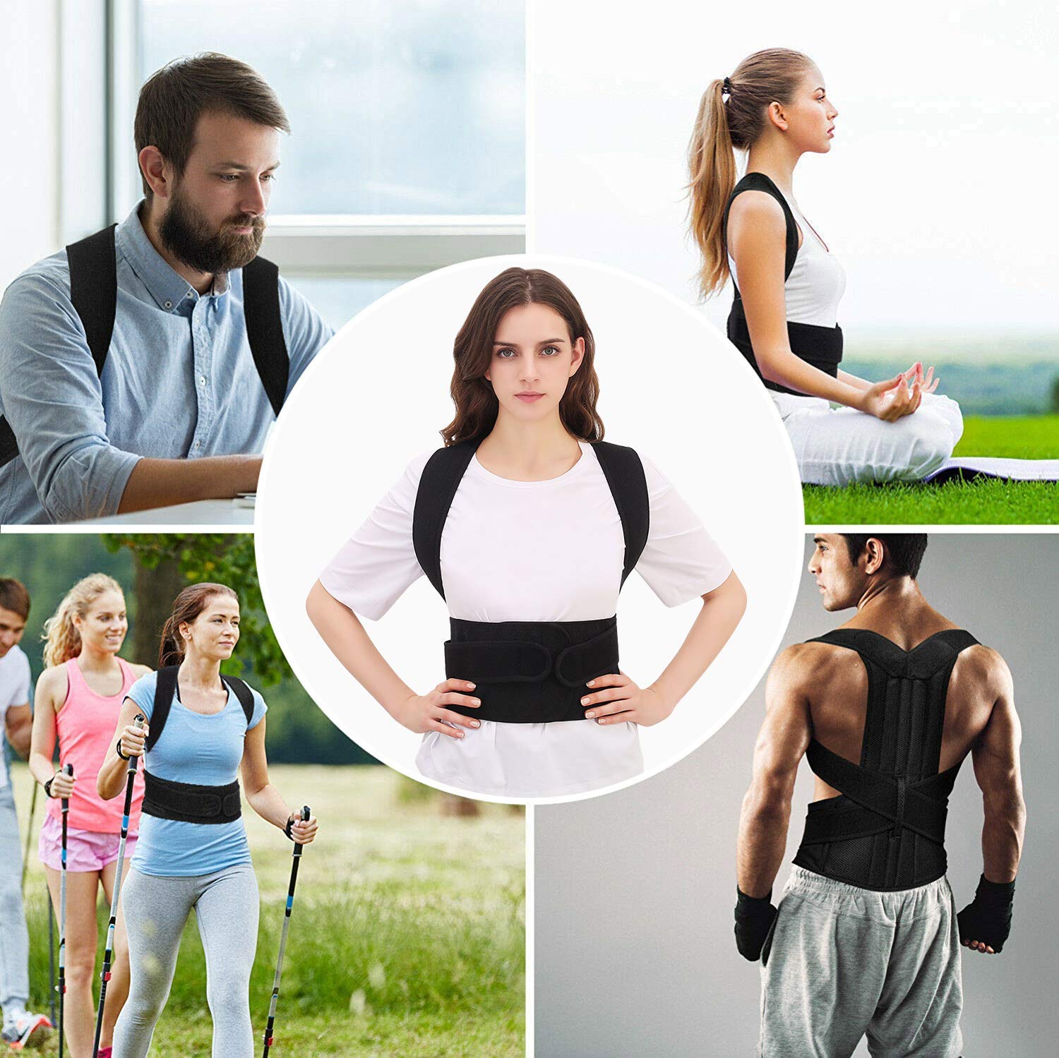 Back Brace Posture Corrector for Women and Men Back Lumbar Support Shoulder Posture Support for Improve Posture Provide and Back Pain Relief (Medium)