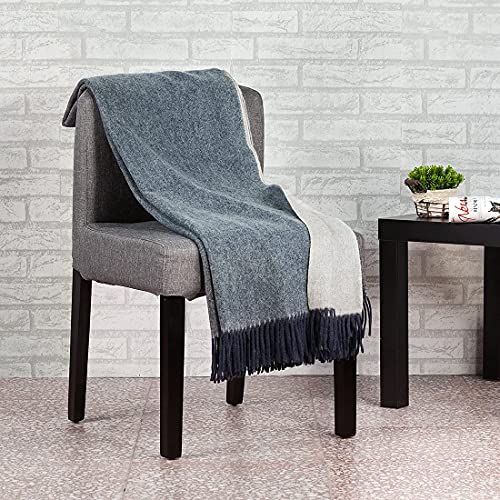 spencer & whitney Blanket Throws Wool Blanket Denim Blue Wool Throw Blanket Australian Cashmere Wool Throws Lightweight Blanket Throws for Couch