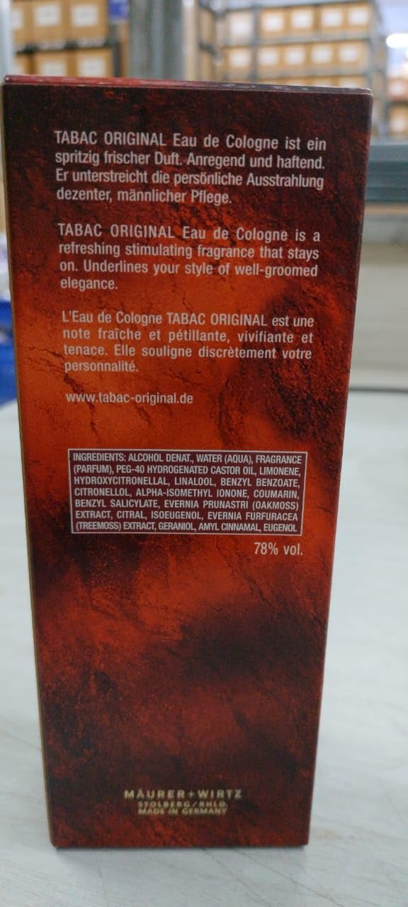 Tabac Original By Maurer & Wirtz For Men. Eau De Cologne Spray 3.4 Ounces
